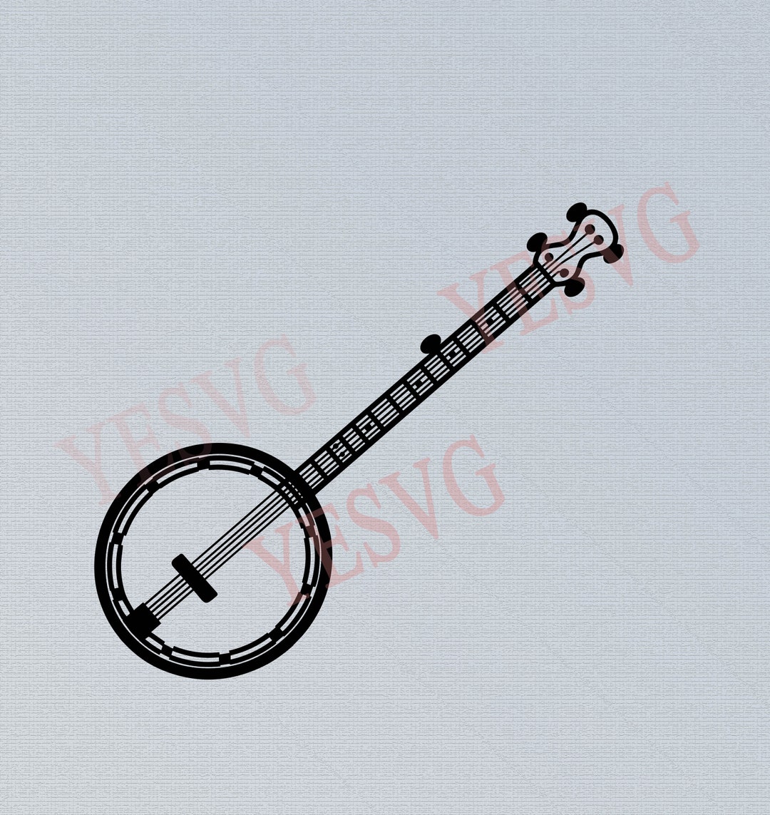 Banjo SVG File, Bluegrass 5 String Musical Instrument SVG, Musician SVG ...