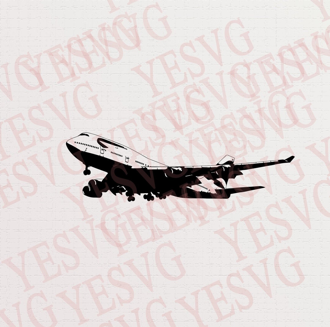 747 Plane Svg avión svg jumbo jet silhouette files - Etsy España