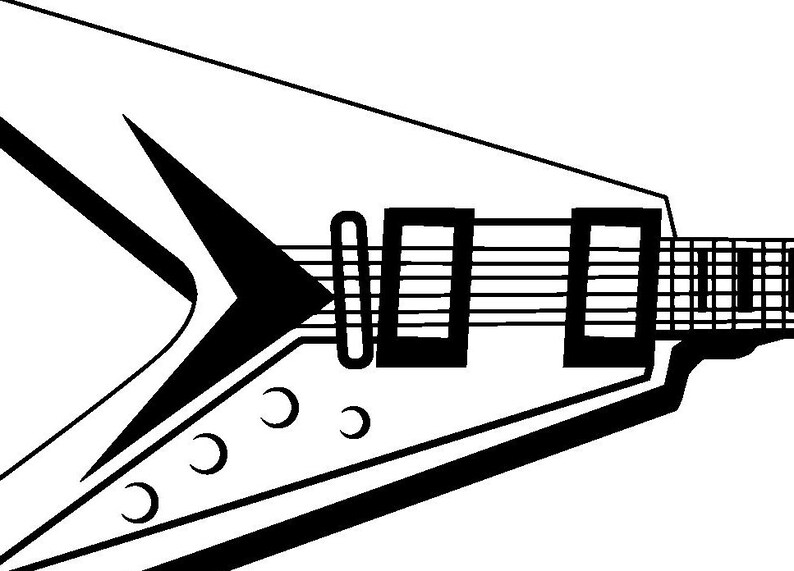 Gibson Flying V electric guitar SVG file Guitar clipart cut | Etsy
