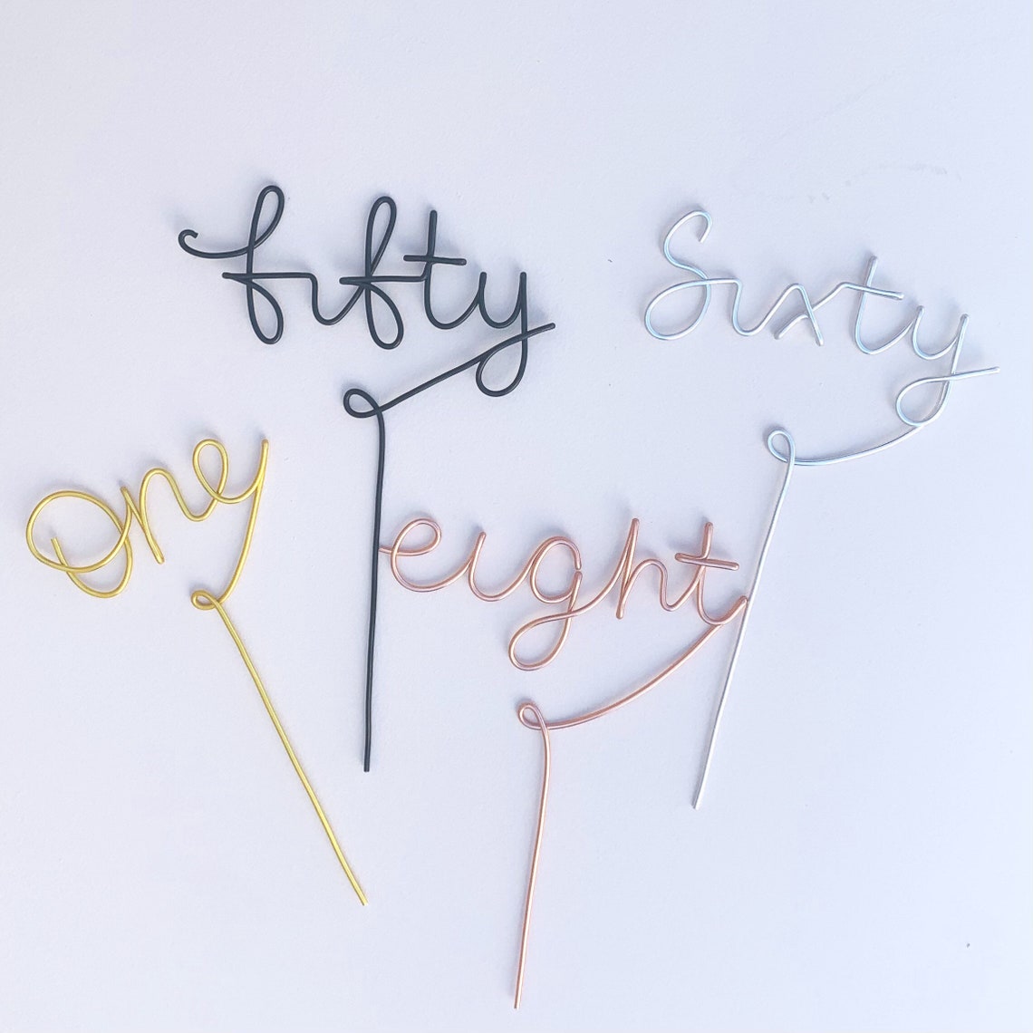 Custom Age as a Word Cake Topper Handmade Wire Birthday | Etsy UK