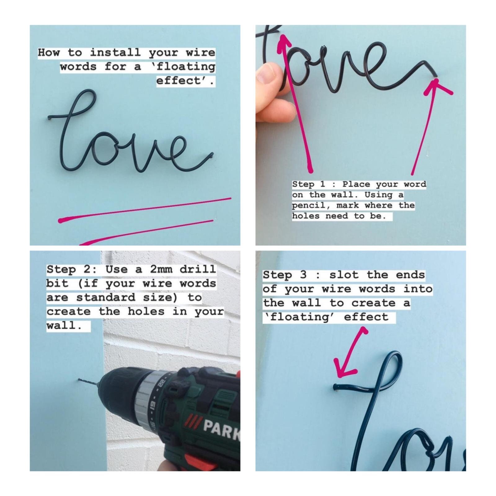 Wire 'Cocktails' sign handmade wire words names | Etsy