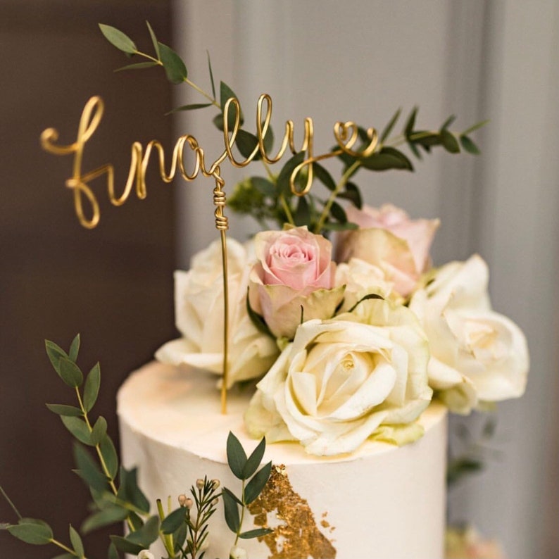 Finally Cake Topper Handmade Wire Wedding Postponement - Etsy UK