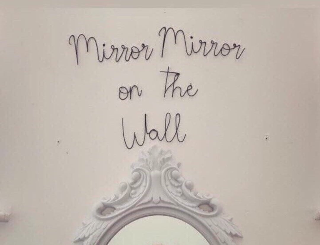 Wire 'mirror, Mirror on the Wall' Sign, Handmade Wire Words, Names ...