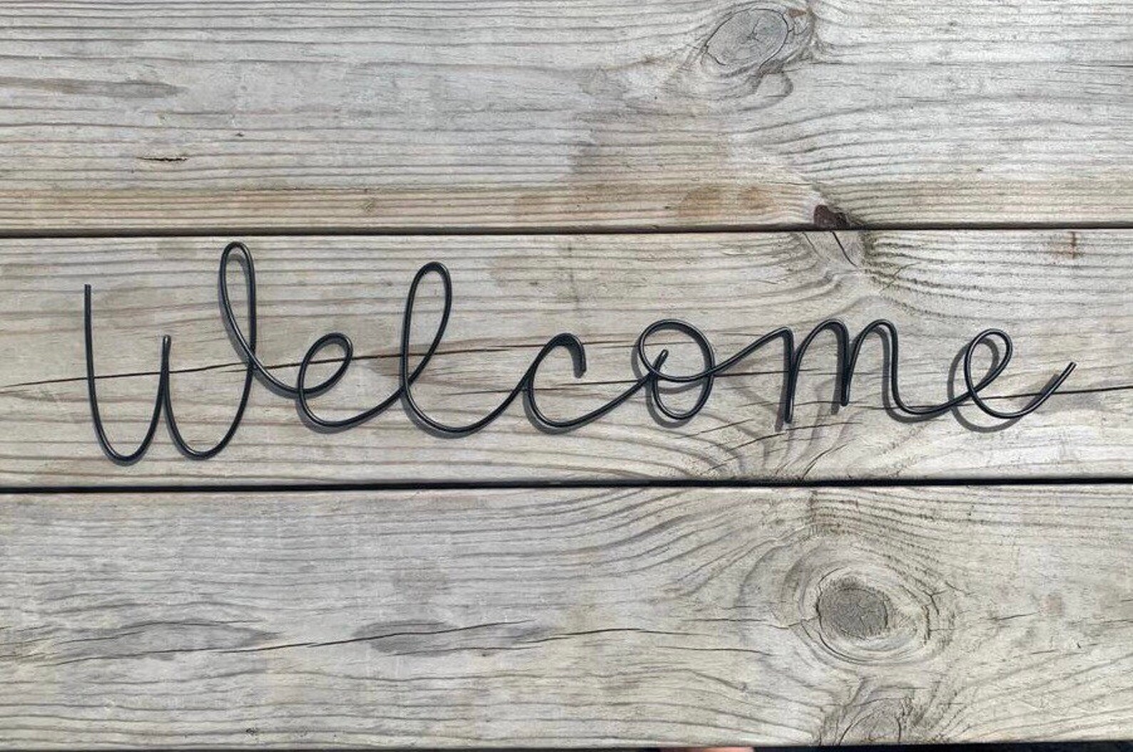 Wire 'Welcome' sign handmade wire words names | Etsy