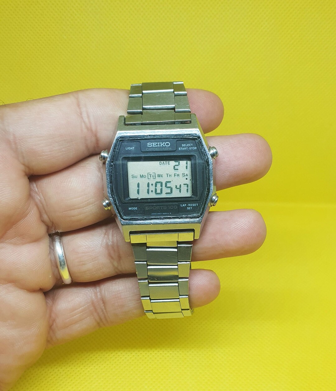 Vintage Seiko LCD Sports 100 Chronograph A927-5000 - Etsy
