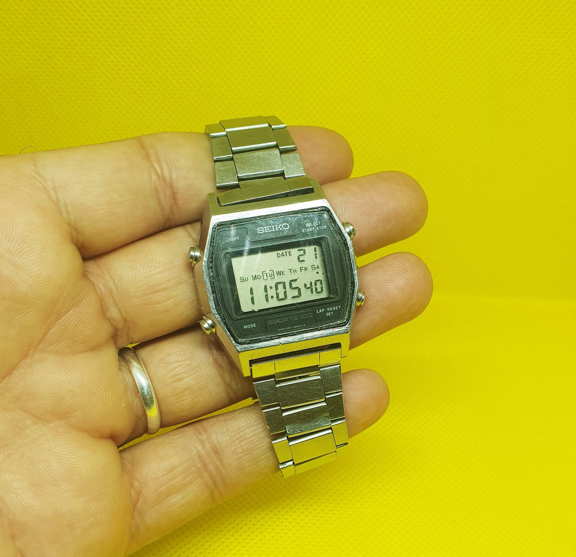 Vintage Seiko LCD Sports 100 Chronograph A927-5000 - Etsy
