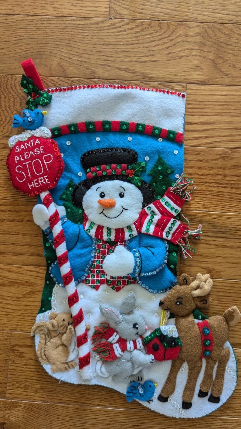 Finished Bucilla Christmas Stocking - Etsy
