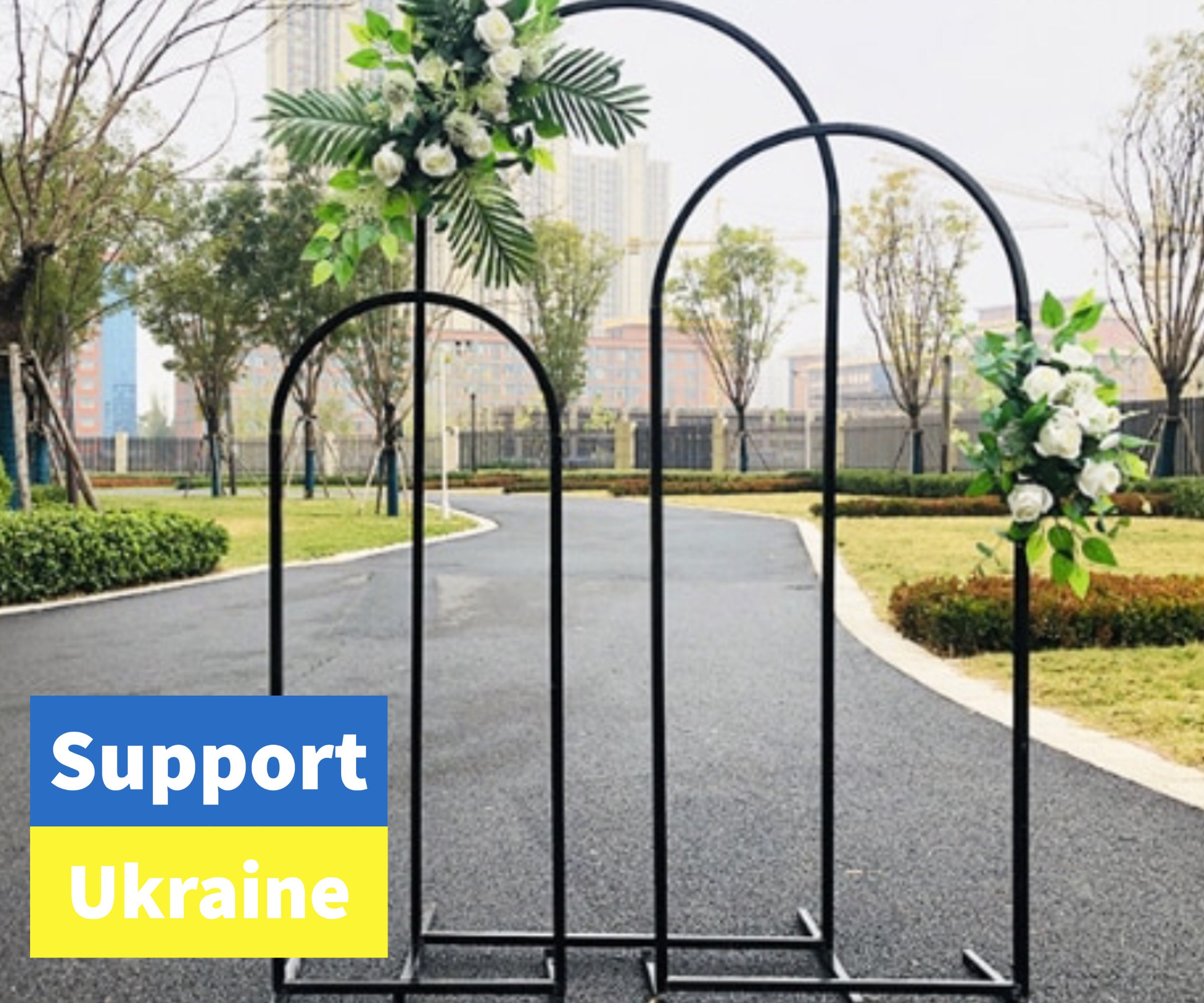 Backdrop arch 7 ft, Party Backdrop Stand White, Circle arch 5 ft ...