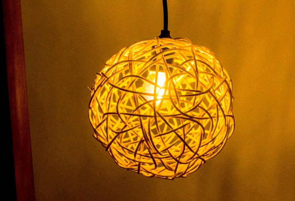 10 Set of Rattan Pendant Light Ball Rattan Chandelier Shade Boho Decor ...
