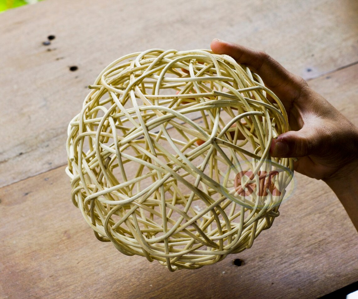 10 Set of Rattan Pendant Light Ball Rattan Chandelier Shade Boho Decor ...