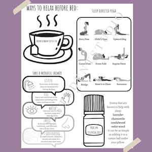 Sleep Hygiene Handout: Healthy Night Routine, Coping Skills (printable ...