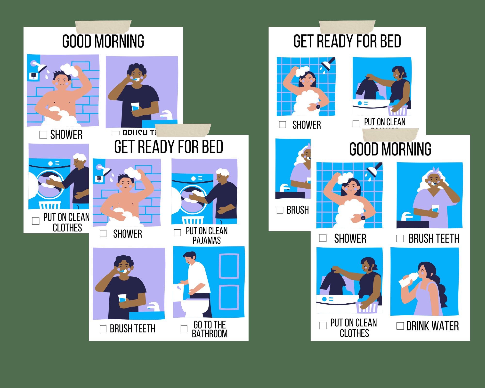 Hygiene Reminders, Self Care Visual Aids, Showering Reminders, Hygiene ...