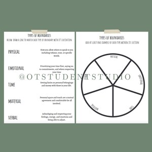 Healthy Boundaries Worksheet Set: Self-care Activities (printable) - Etsy