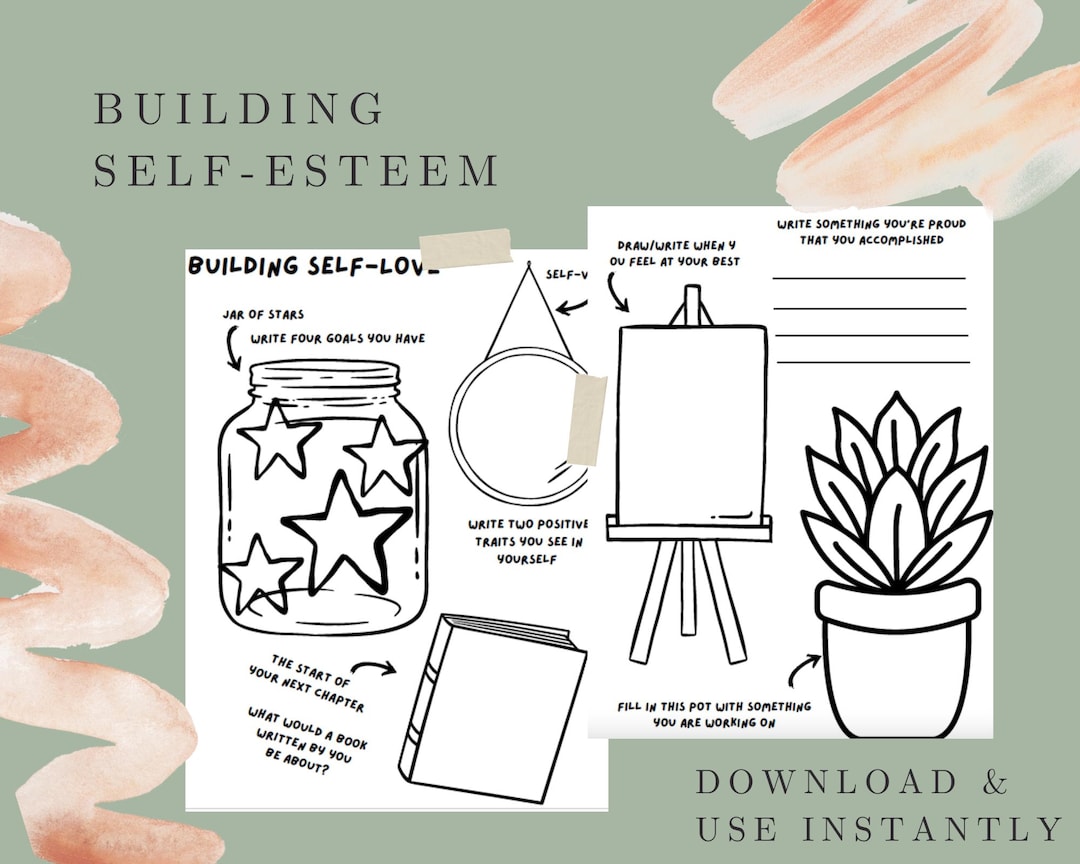 Building Self Love Worksheet Mental Health Handout - Etsy