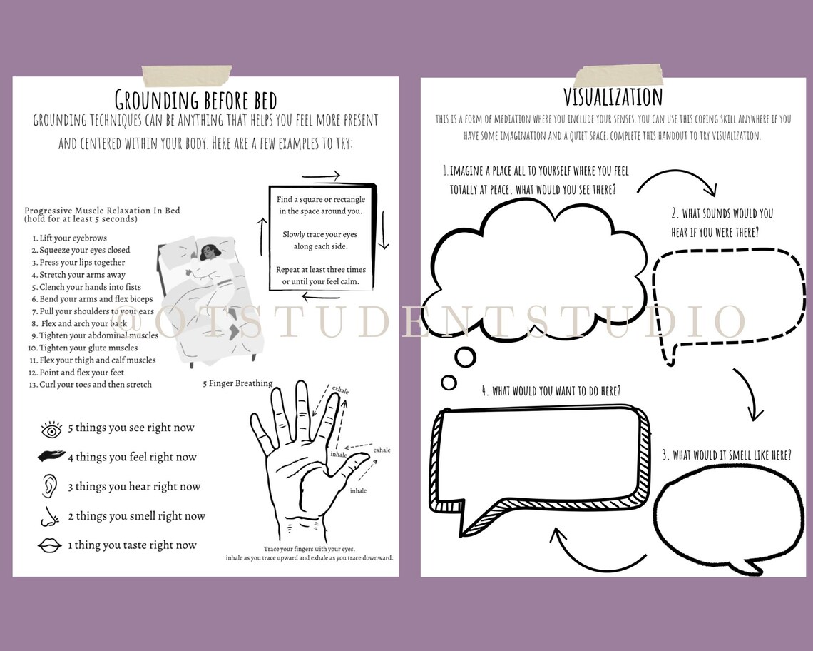 Sleep Hygiene Handout: Healthy Night Routine, Coping Skills (printable ...