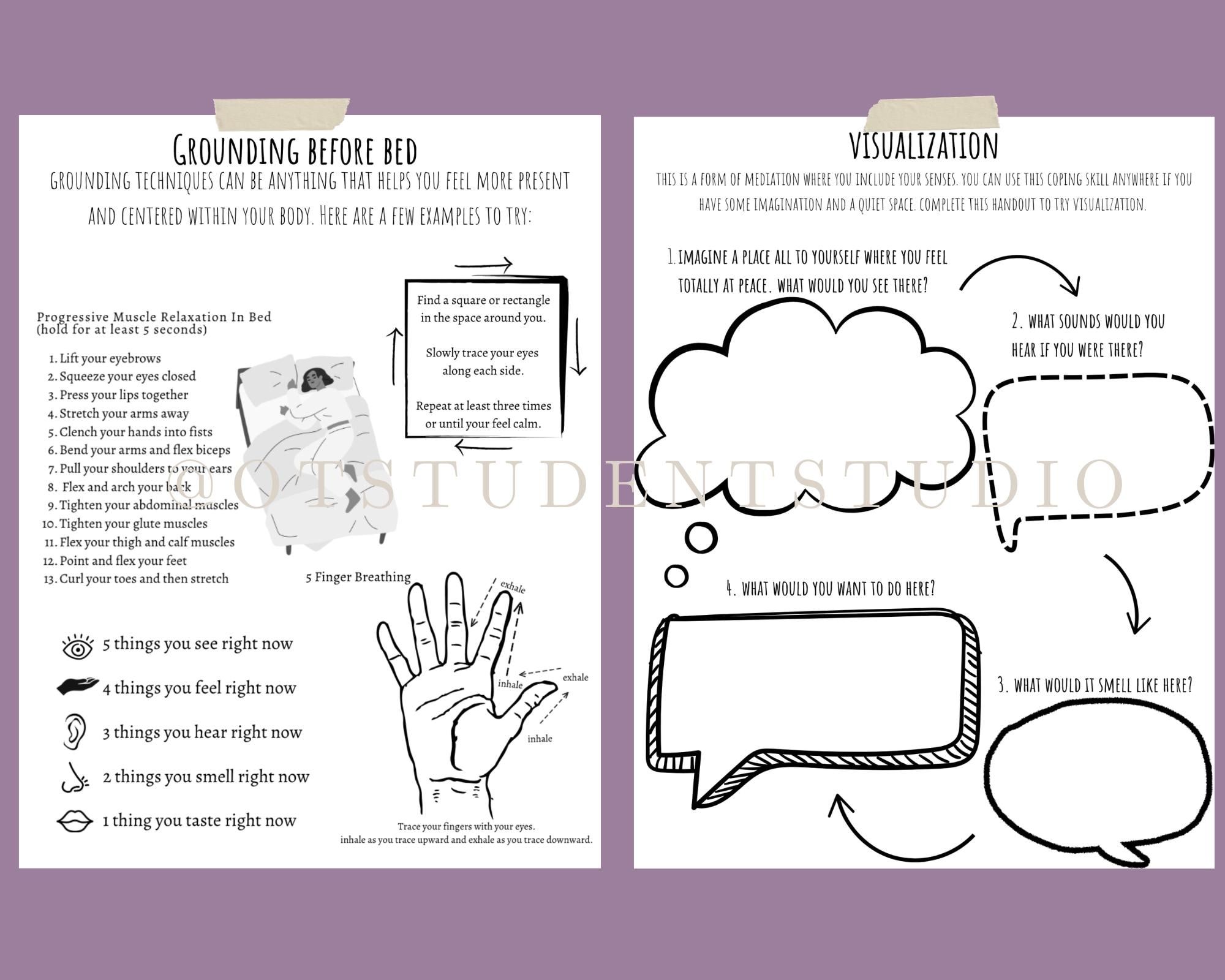 Sleep Hygiene Handout: Healthy Night Routine, Coping Skills (printable ...