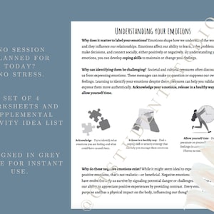 Understand Emotions Worksheet: Mental Health, Therapy (digital Download ...