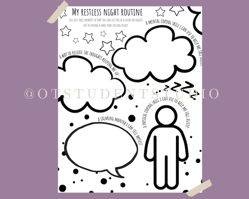 Sleep Hygiene Handout: Healthy Night Routine, Coping Skills (printable ...