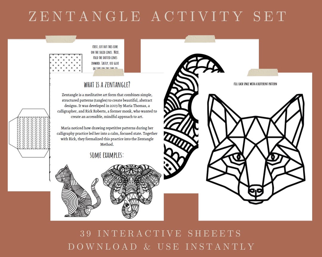 Zentagles, Zentangle Activity, Mindfulness Activities for Kids Through ...