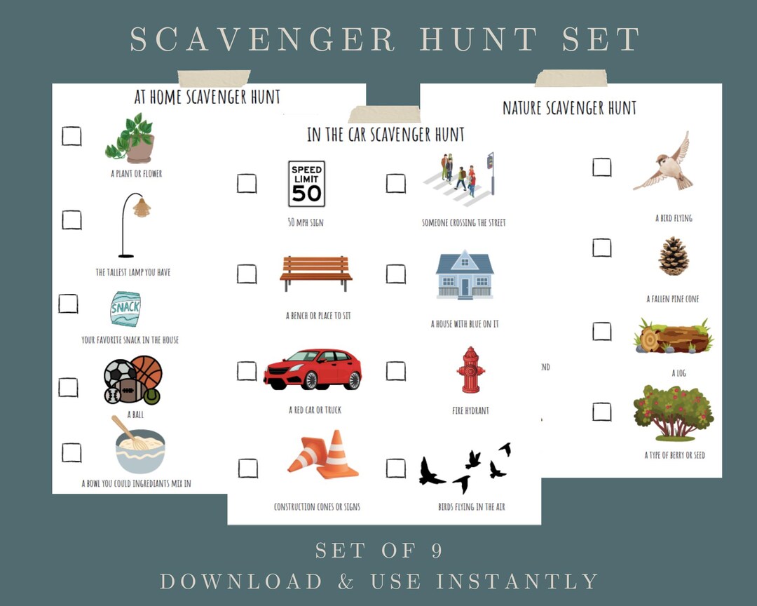 Road Trip Scavenger Hunt, Car Ride Activity, Road Trip Games ...