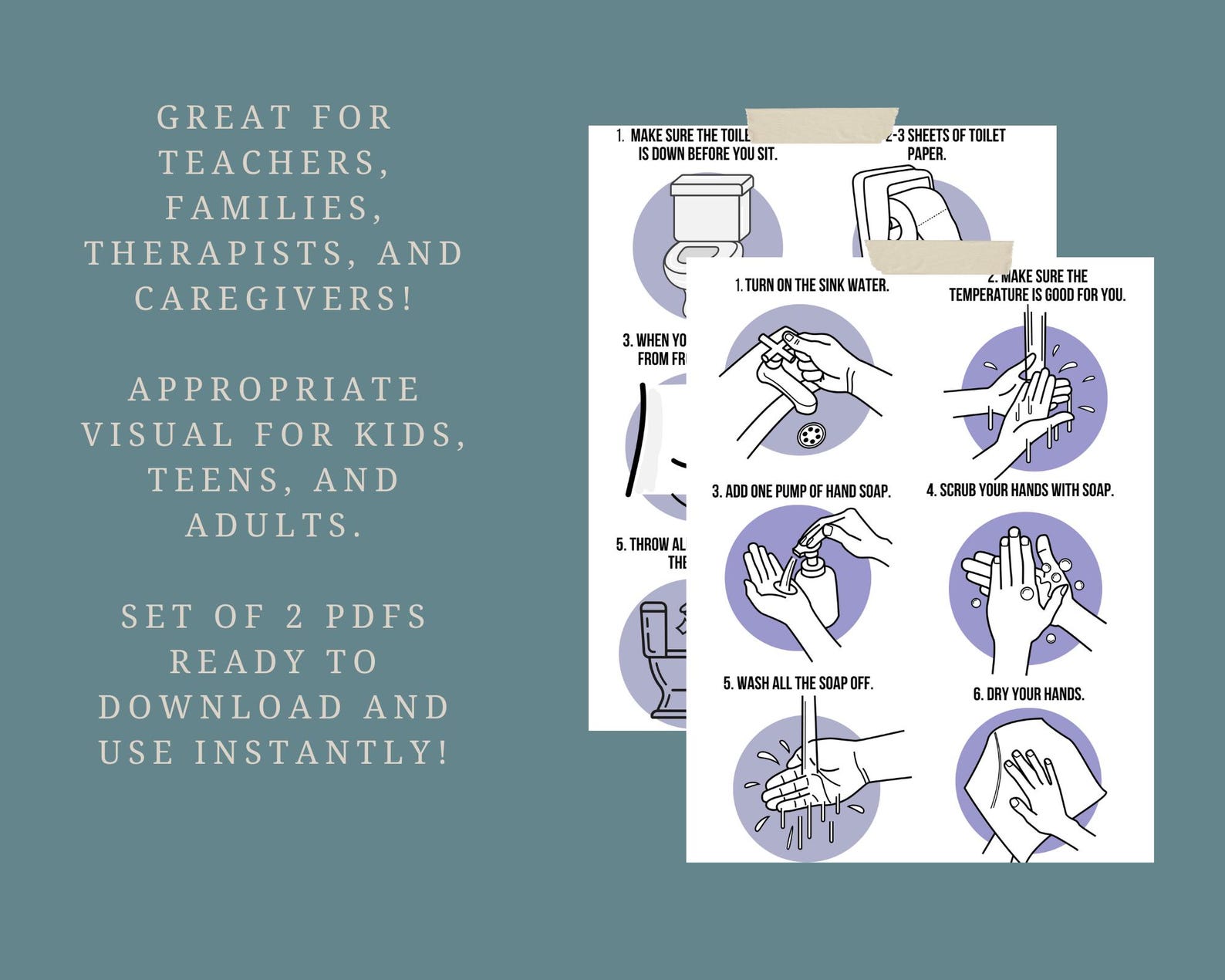 Using the Bathroom Supports, How to Teach Wiping, Hand Washing Reminder ...