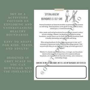 Healthy Boundaries Worksheet Set: Self-care Activities (printable) - Etsy