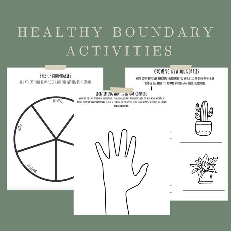 Healthy Boundaries Activity, Setting Boundaries, Setting Boundaries ...
