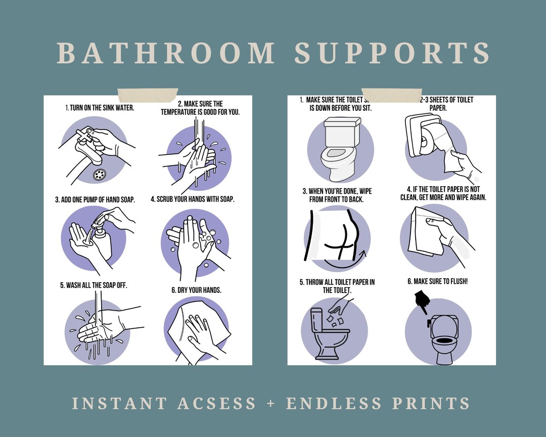 Toileting & Handwashing Visual Guide: Bathroom Routine (digital ...
