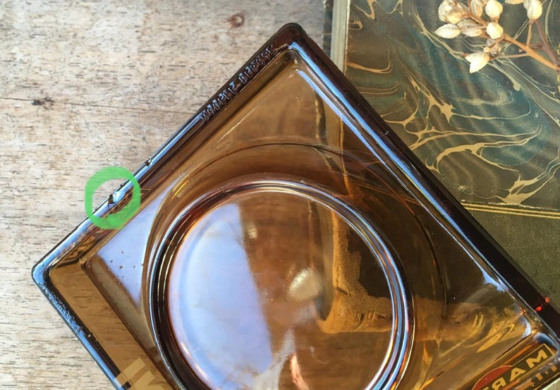 1960s Martini Logo Ashtray, Amber Glass, Retro Bar Decor - Etsy