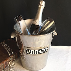 Vintage French TAITTINGER Chromed With ENAMEL Labels, 1950s Champagne ...
