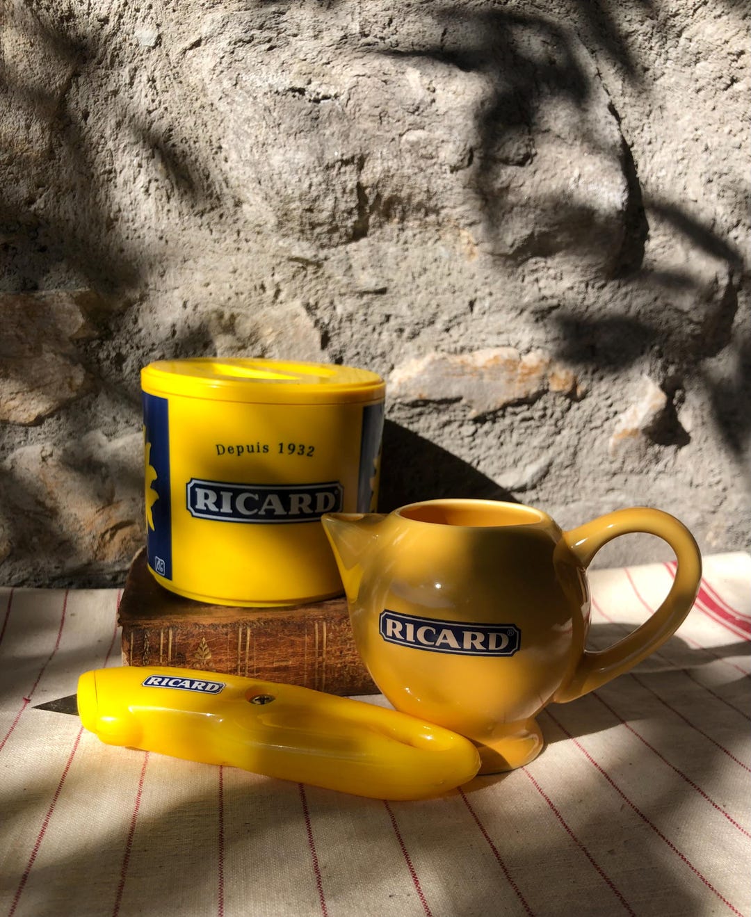 Vintage French RICARD Set, Small Jug, Ice Bucket and Cutter. Man Gift ...