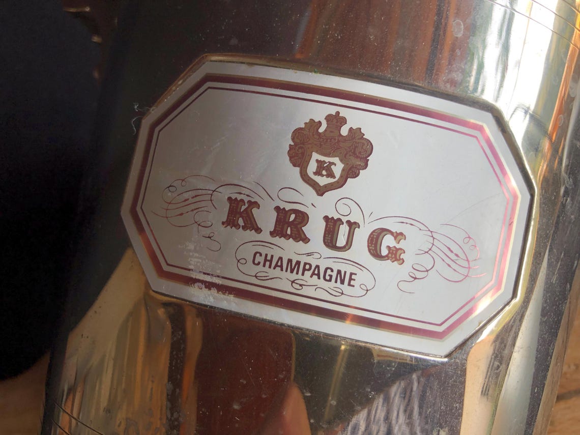 Vintage KRUG Champagne Cooler, Ice Bucket, Made in France. Chromed ...