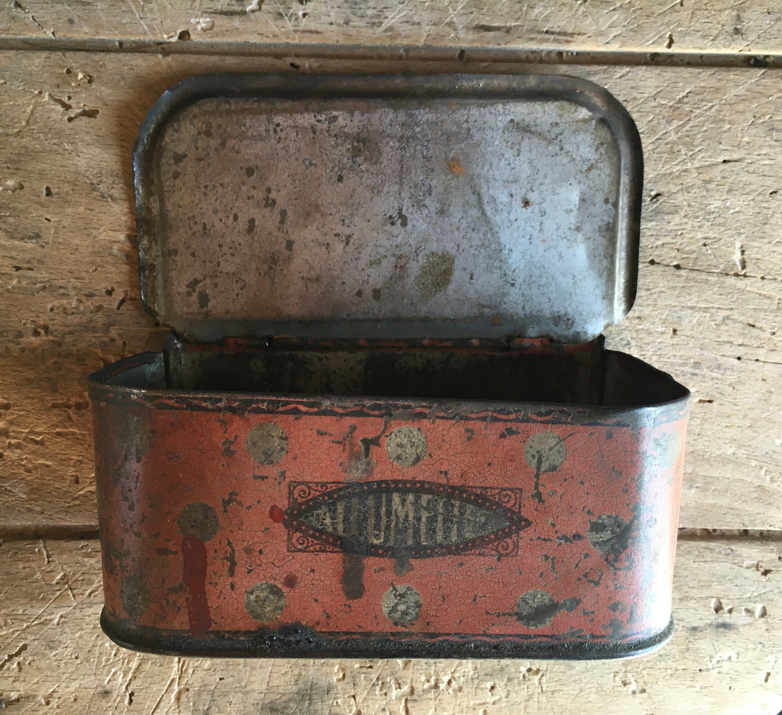 collectible match box container Antique tole ALLUMETTES BOX Art Nouveau ...