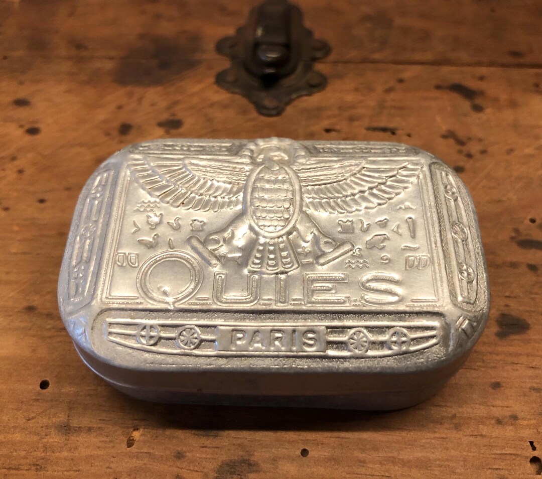 Vintage/antique French Aluminium QUIES PARIS Box. Lovely to Add to a ...