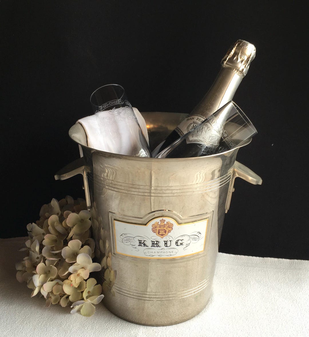 Vintage KRUG Champagne Cooler, Ice Bucket, Made in France. Chromed ...
