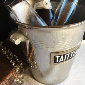 Vintage French TAITTINGER Chromed With ENAMEL Labels, 1950s Champagne ...
