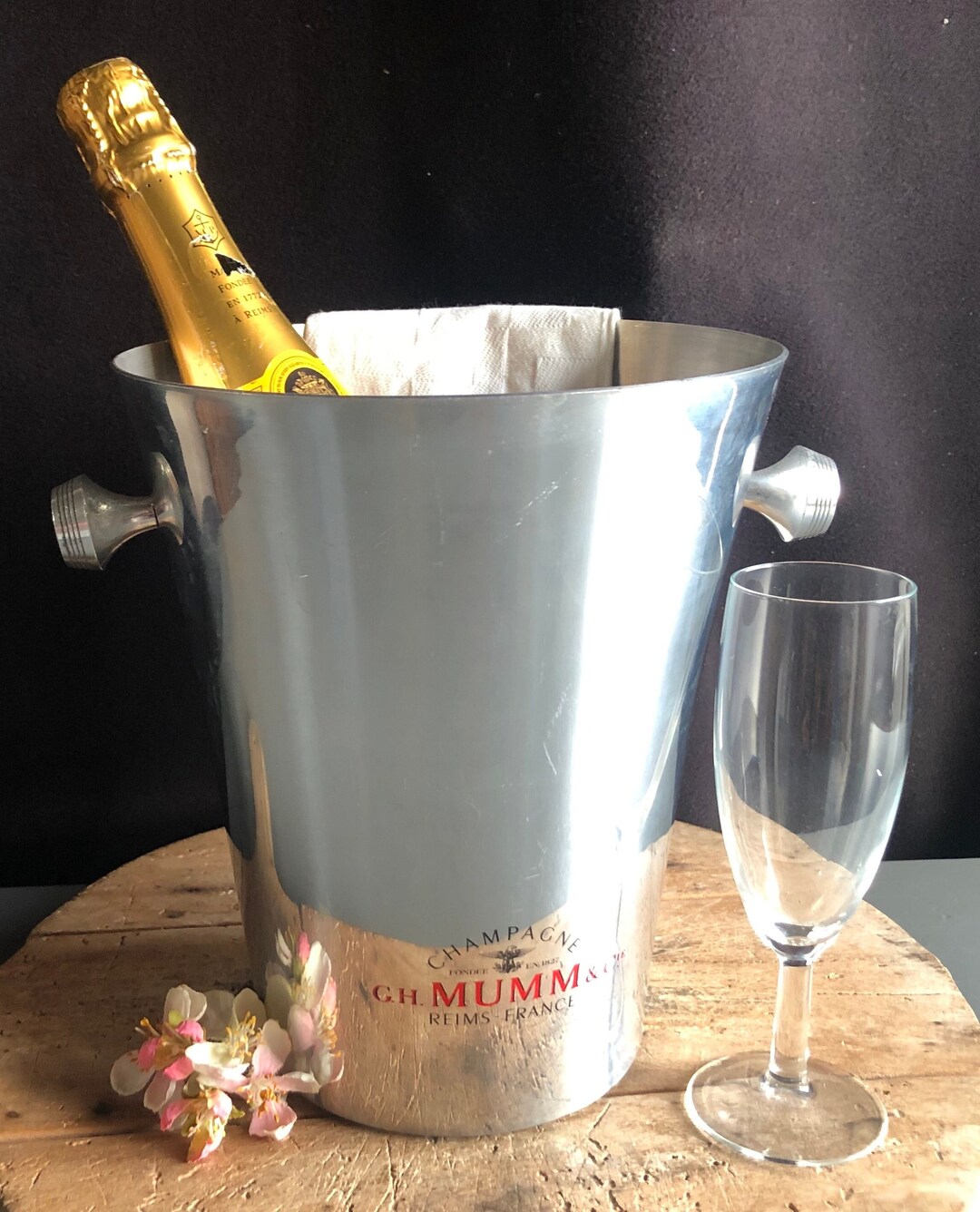 Vintage French G.H. MUMM & Cie Metal Champagne Cooler, Ice Bucket, Wine ...