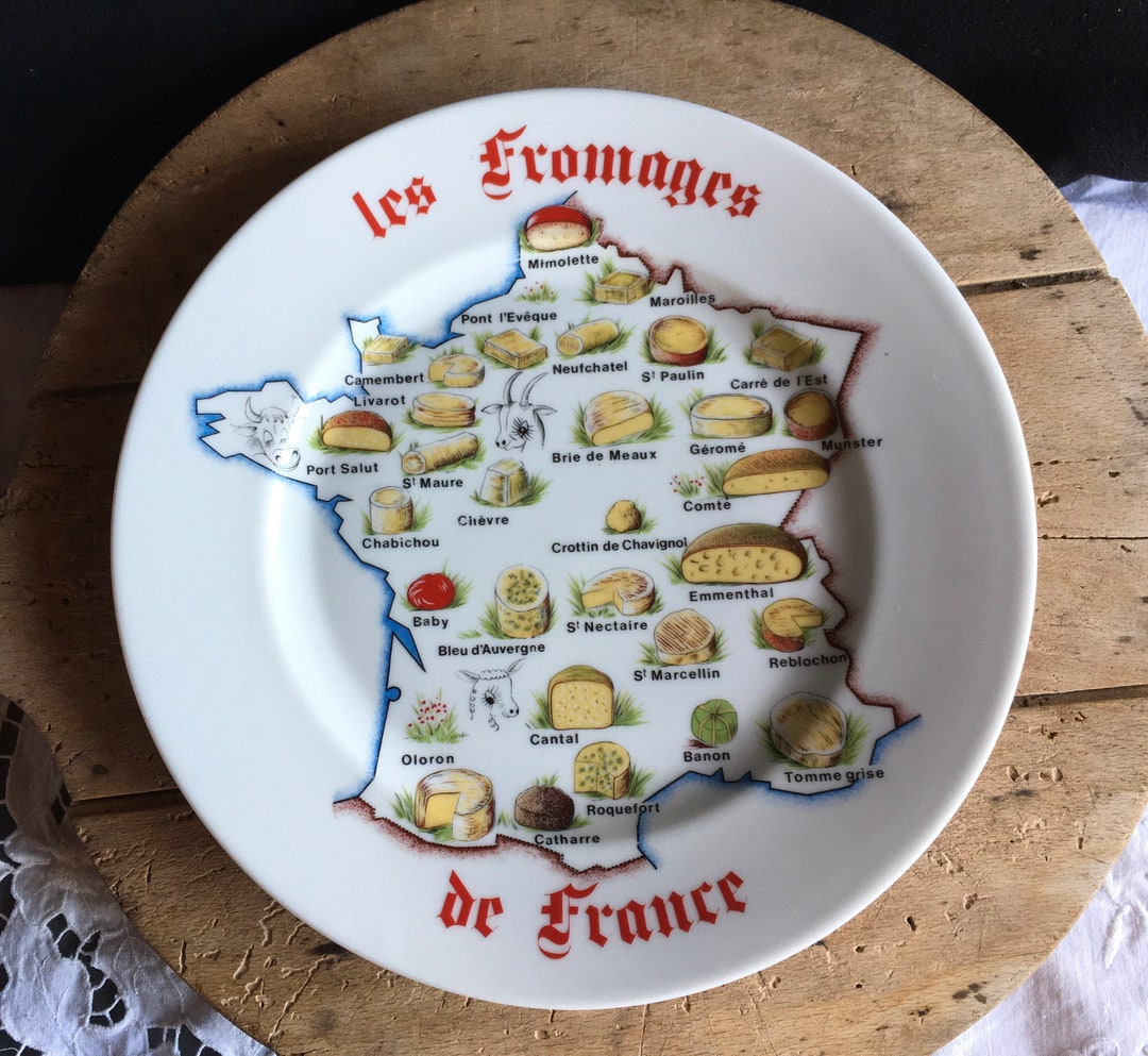 1970s CHEESE Serving Plate les FROMAGES De FRANCE With Map of France ...
