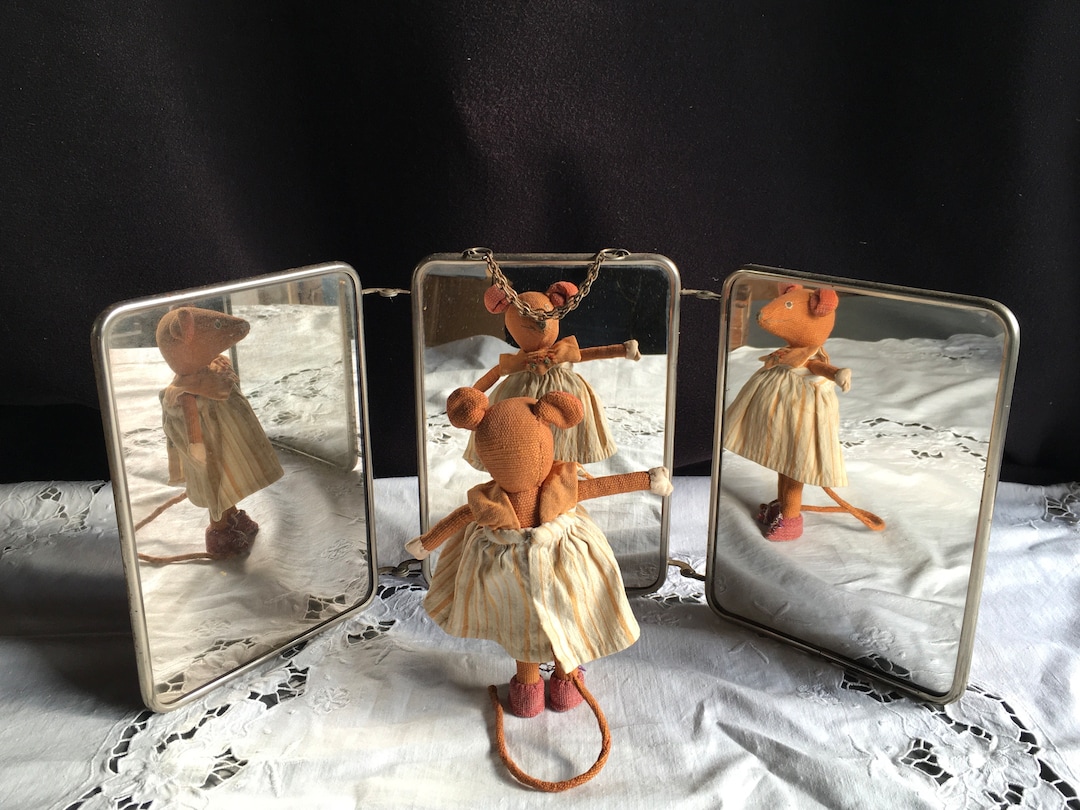 Vintage French 1950s Barbers Mirror, TRIFOLD, TRIPTYCH, TRIPTYQUE ...