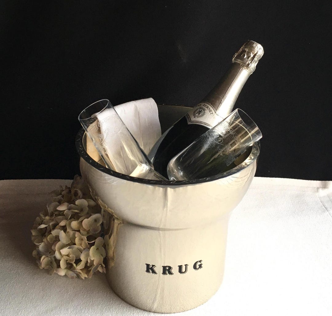 KRUG Champagne Bucket. Pewter MAGNUM Size Vintage Wine Cooler, Ice ...