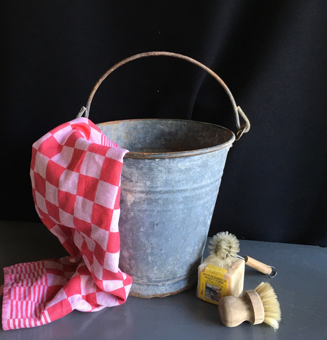 Vintage Galvanized Zinc Bucket, Made in France. Cute and Water Tight ...