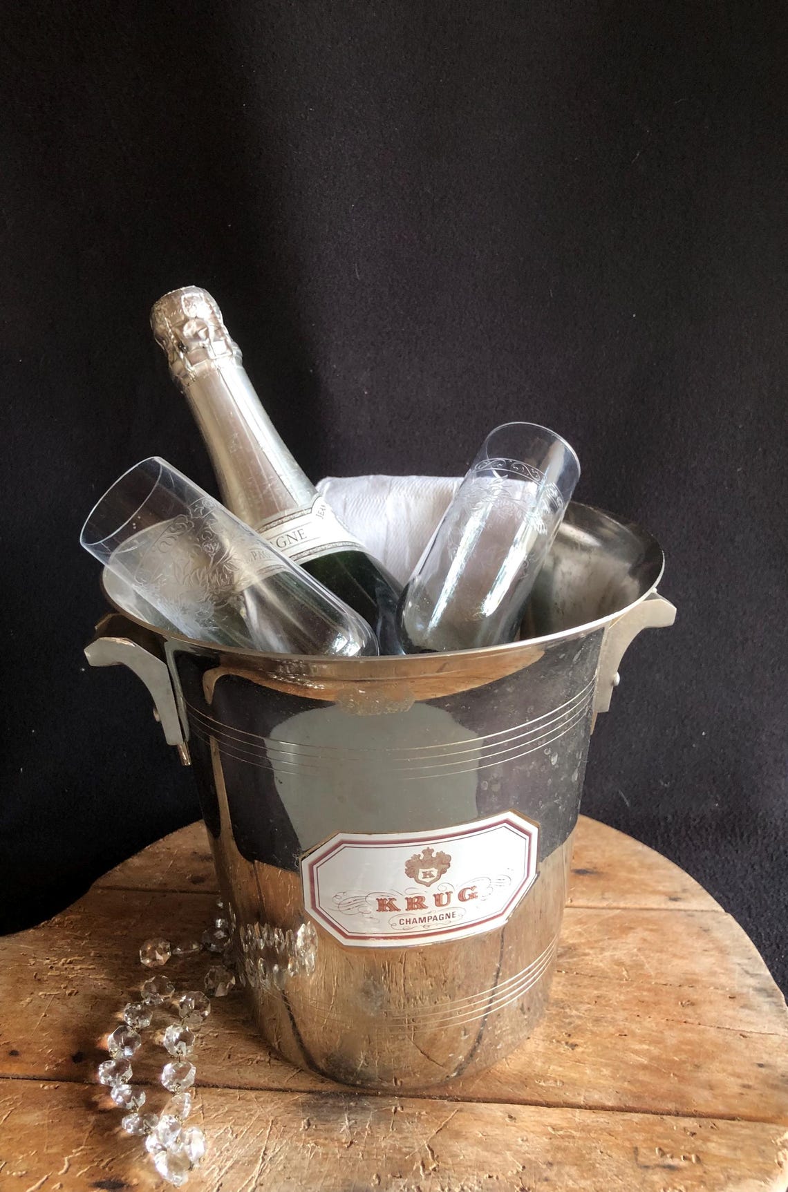 Vintage KRUG Champagne Cooler, Ice Bucket, Made in France. Chromed ...