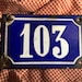 Vintage French ENAMEL House Number 103 White on Bleu. Authentic. - Etsy