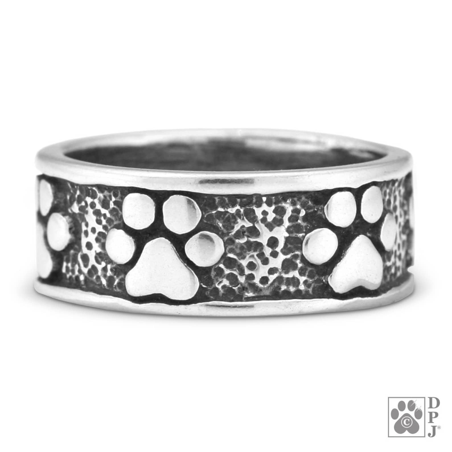 Pet Lover Paw Prints Ring Jewelry and Gifts in Sterling Silver - Etsy