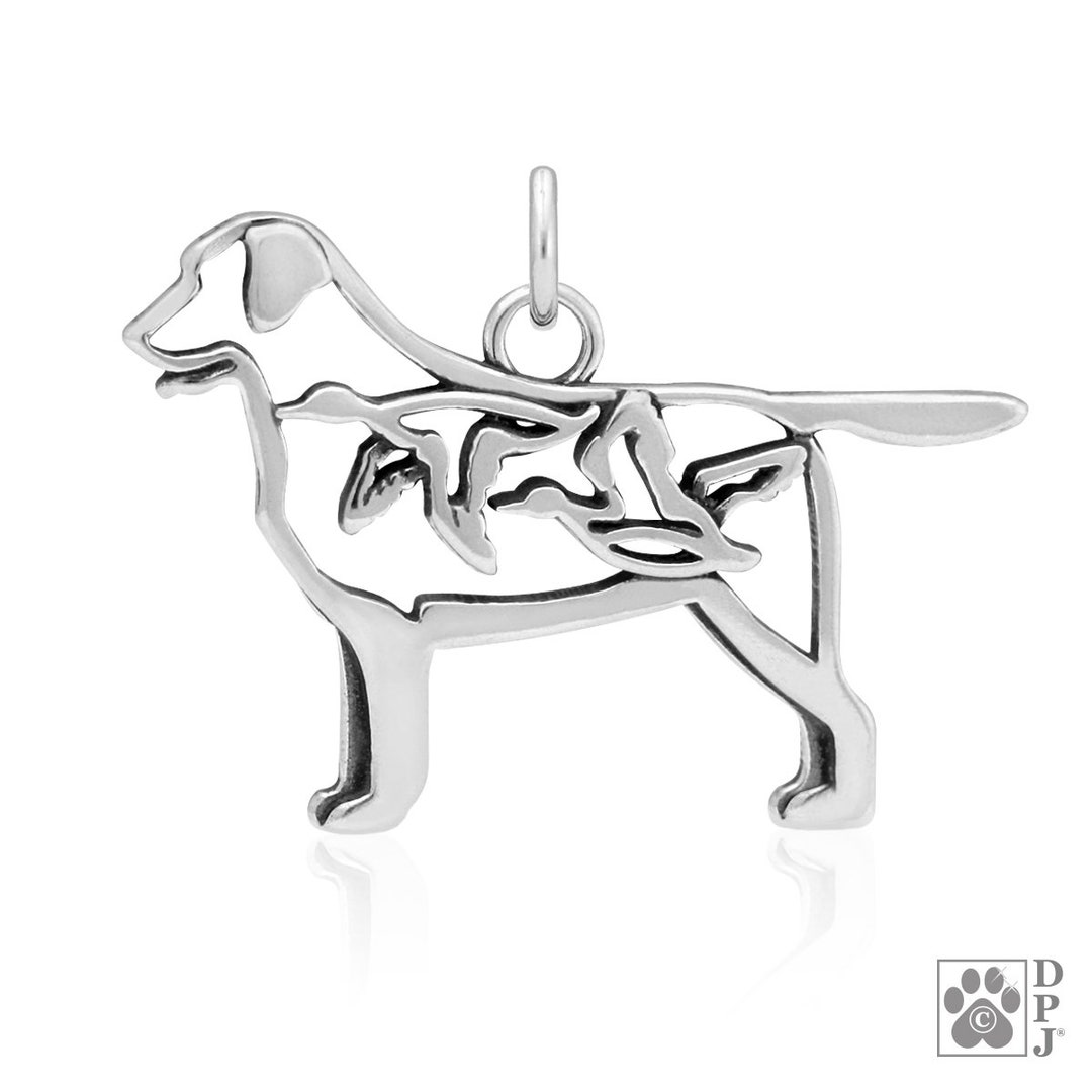 Labrador Retriever Necklace Jewelry in Sterling Silver, Body - Etsy