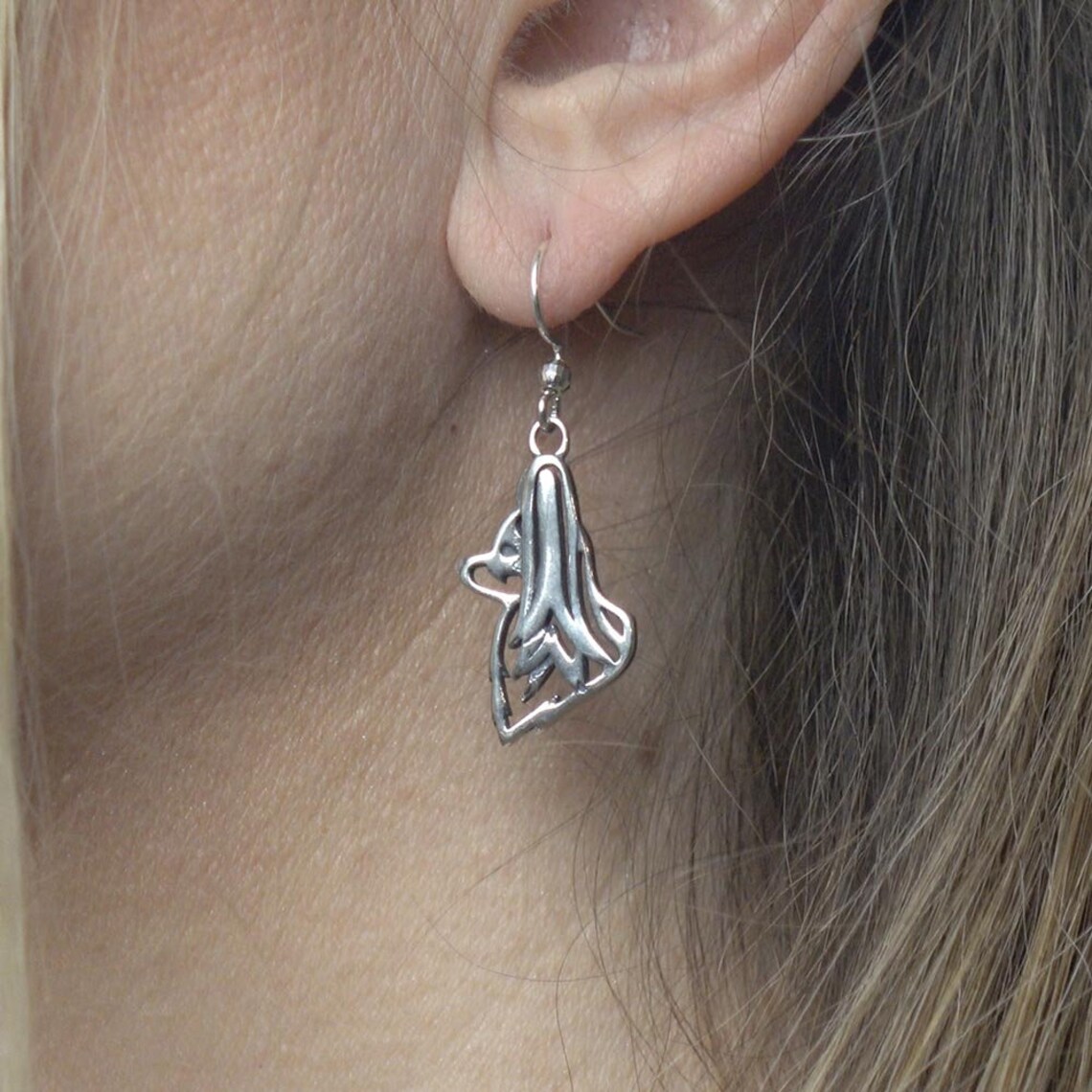 Papillon Earrings in Sterling Silver Head - Etsy