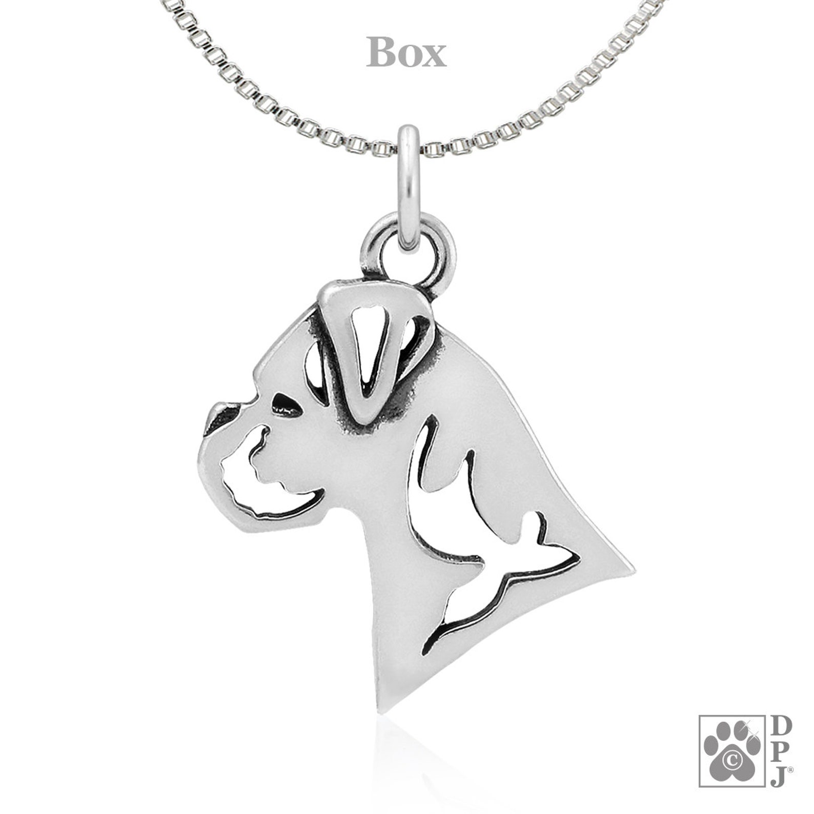 Boxer Pendant Necklace in Sterling Silver Head - Etsy