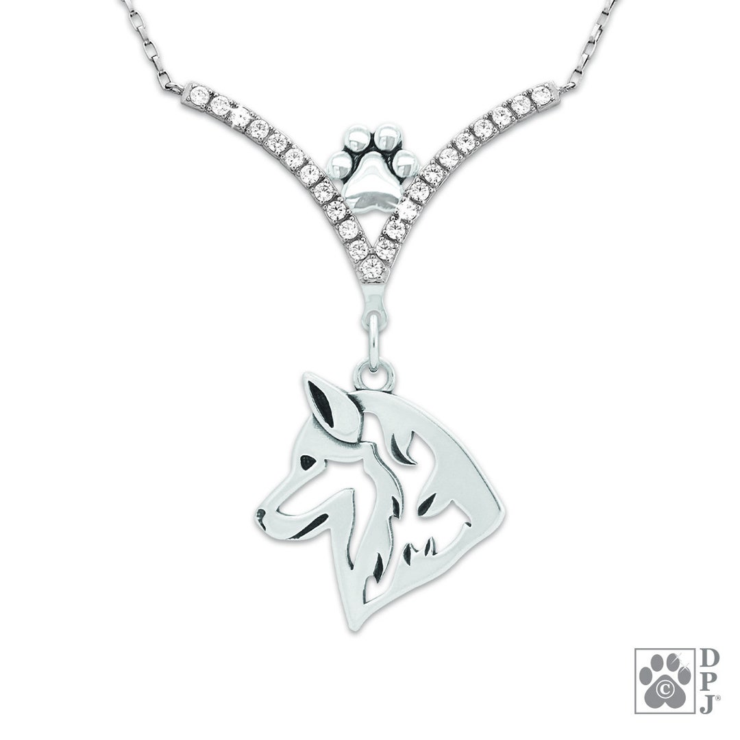 VIP Siberian Husky CZ Necklace, Head - Etsy