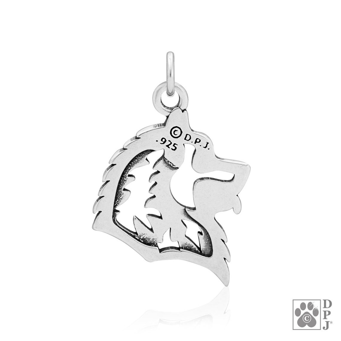 Samoyed Pendant Necklace in Sterling Silver Head - Etsy
