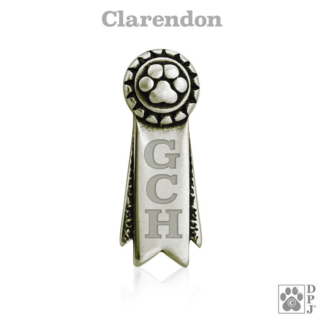 Personalized White Bronze Rosette Paw Ribbon Tie Tack or Pin - Etsy